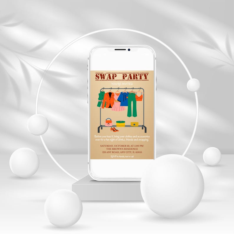 Editable Swap Party Invitation, Clothing Swap Party Social Media Post ...