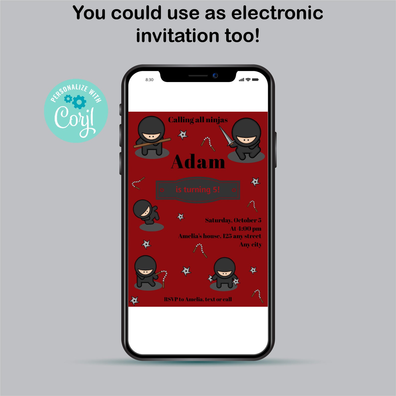 Editable Printable Calling All Ninjas Birthday Party - Etsy