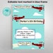 Editable Printable Airplane With Ribbons Birthday Party - Etsy