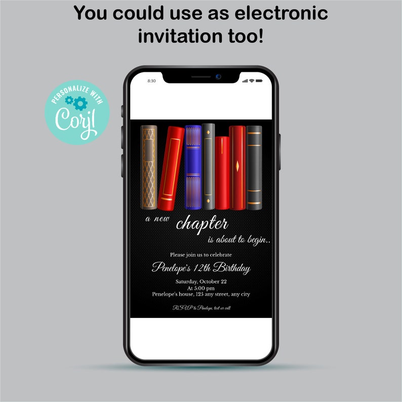 Editable New Chapter Birthday Party Invitation Electronic - Etsy