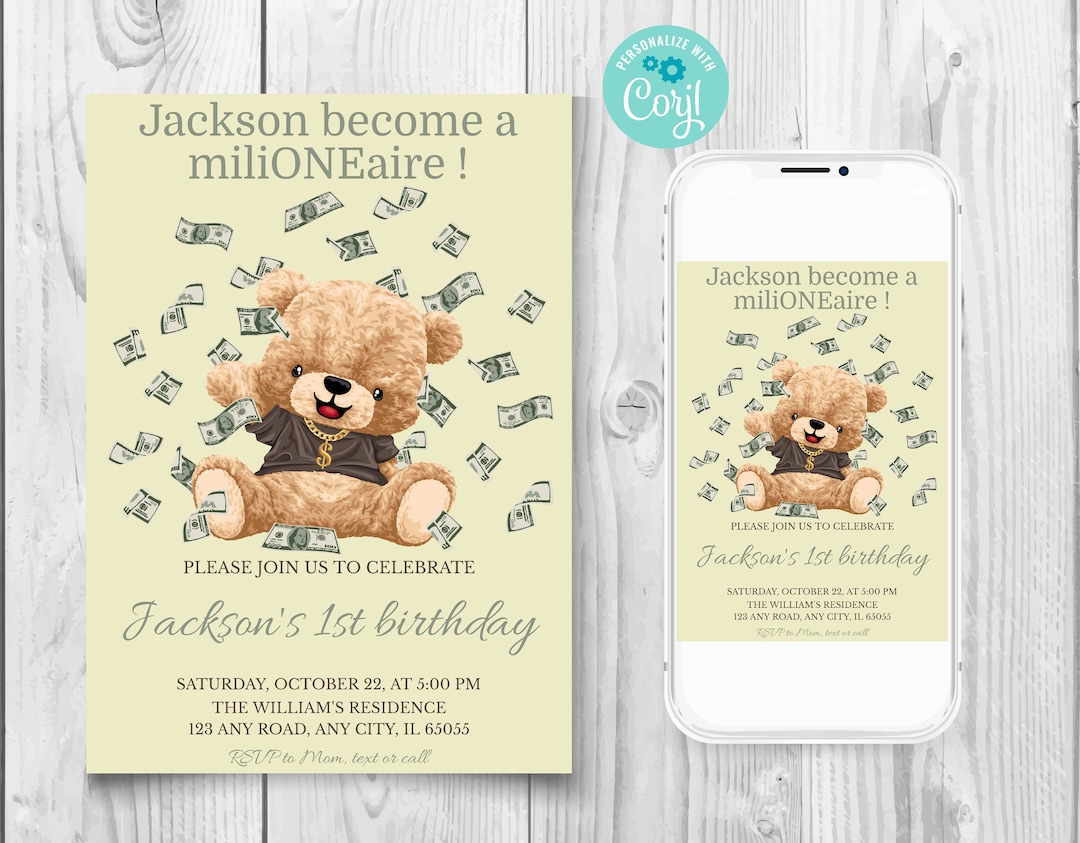 Money Themed Birthday Party Invitation, Dollars Birthday Invite, Cash ...