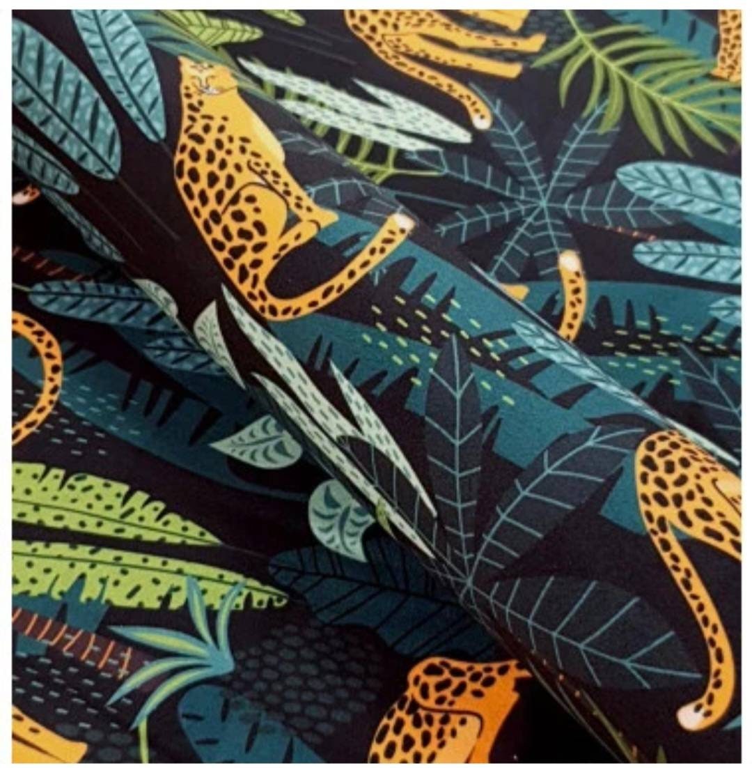 Upholstery Soft Velvet Leopard Jungle Patterns, Suitable for Curtain ...