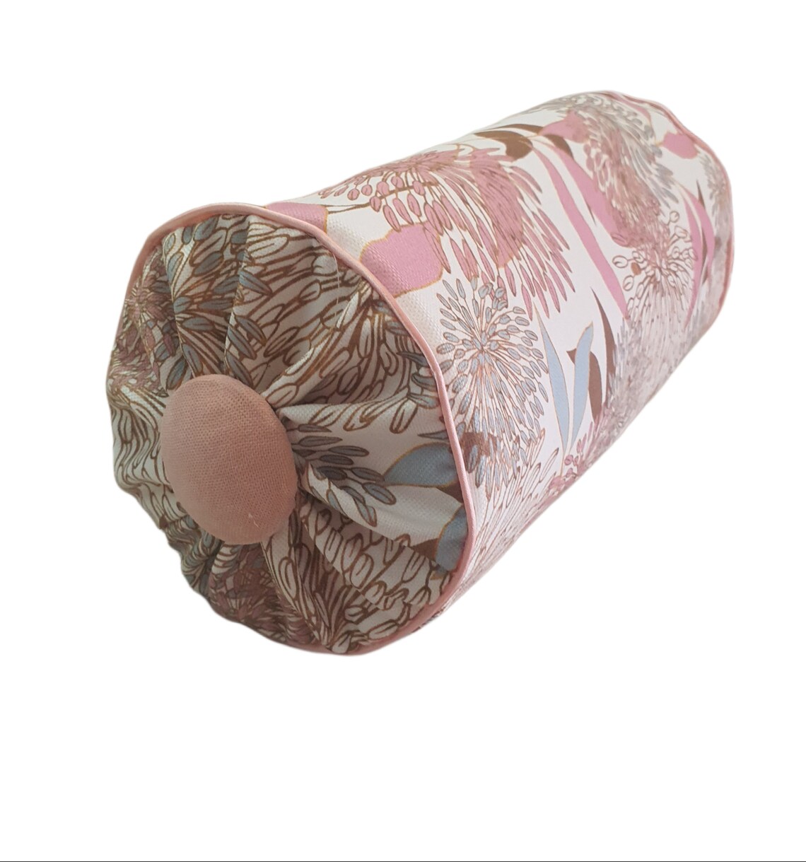 Vintage Style Bolster Pillow, Floral Velor, Neck Roll Pillow, Classic ...