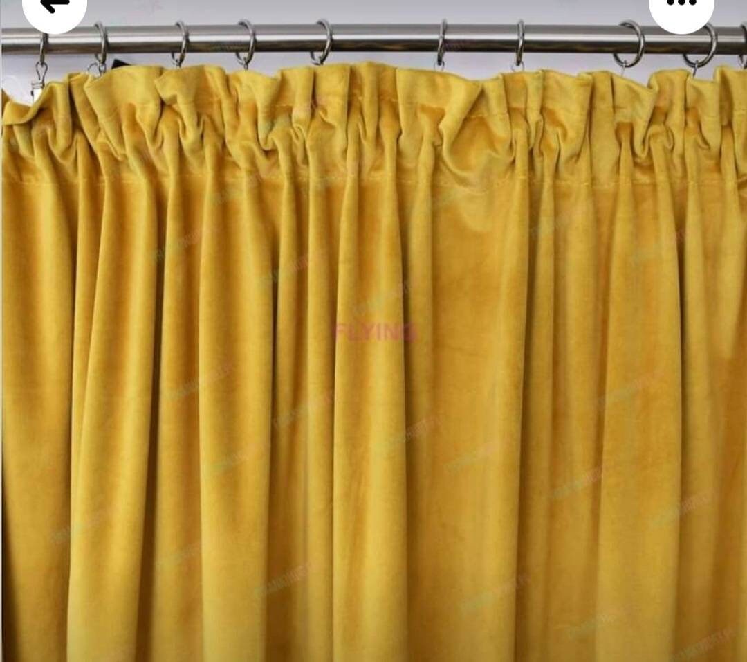 Velvet Mustard Suitable for Curtain Drapes Pillow Bedspreads - Etsy