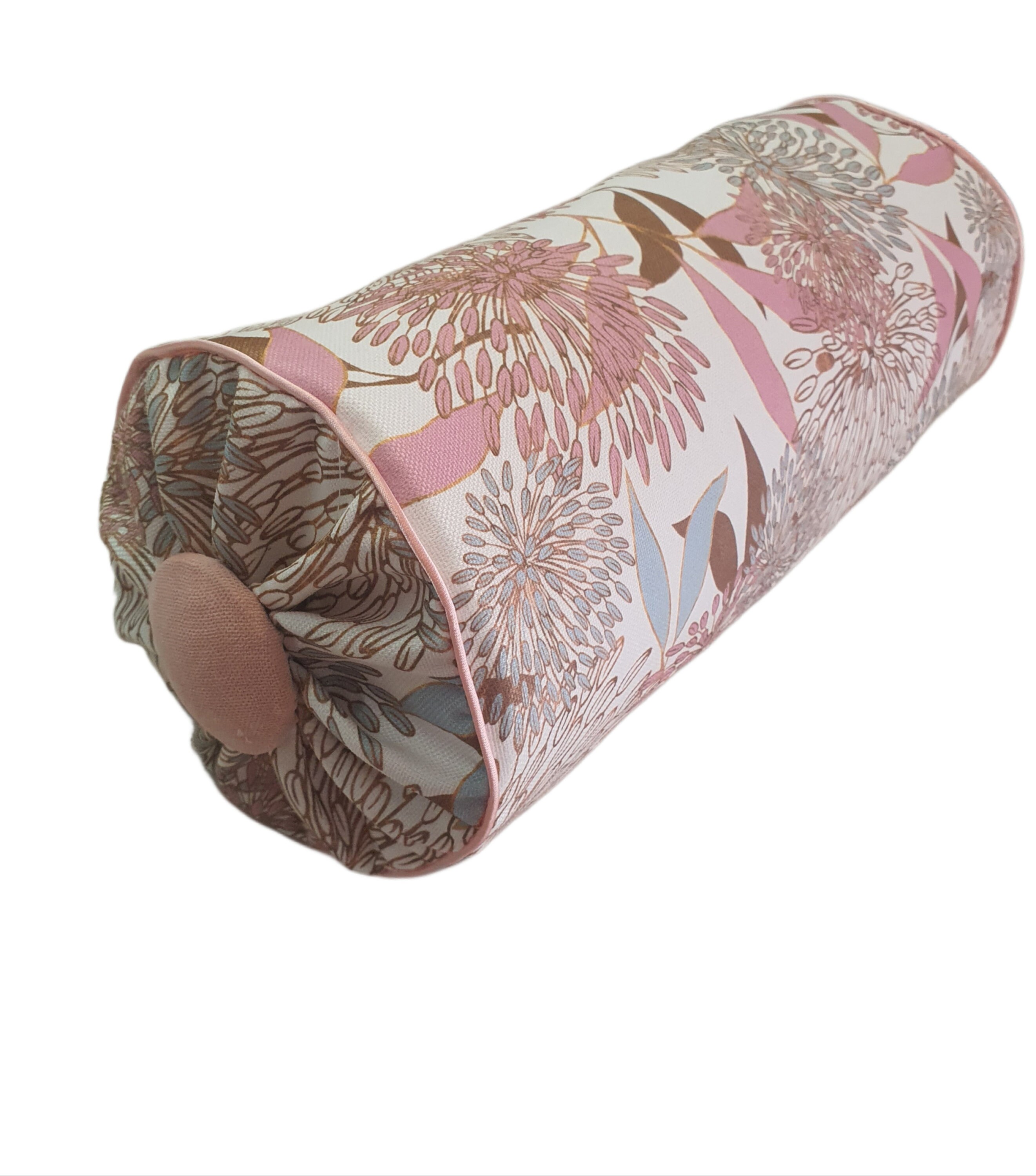 Vintage Style Bolster Pillow, Floral Velor, Neck Roll Pillow, Classic ...