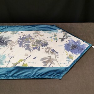 Luxury Table Runner High Quality Blue Velvet Floral Cotton - Etsy