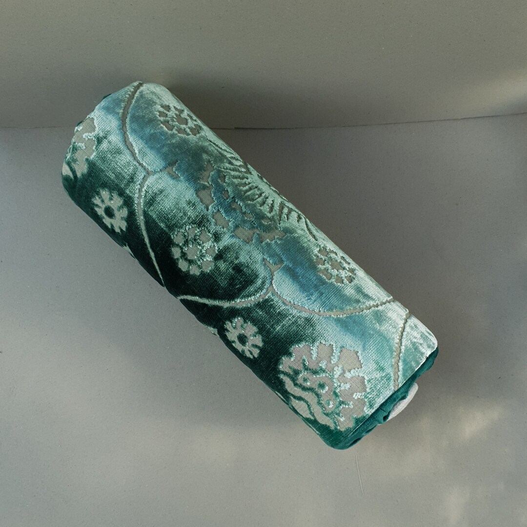 Bolster Pillow Upholstery Green Velvet Neck Roll Pillow - Etsy