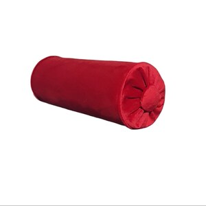 Red Bolster Pillow, High Quality Velvet, Classic, Neck Roll Pillow ...