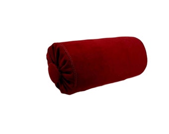 High Quality Red Velvet, Red Bolster Pillow, Decorative Button, Pipping ...
