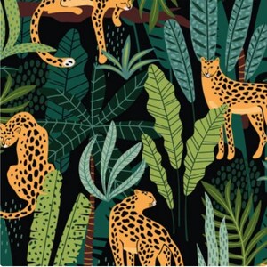 Upholstery Soft Velvet Leopard Jungle Patterns, Suitable for Curtain ...