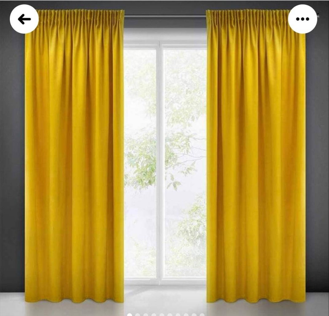 Velvet Mustard Suitable for Curtain Drapes Pillow Bedspreads - Etsy