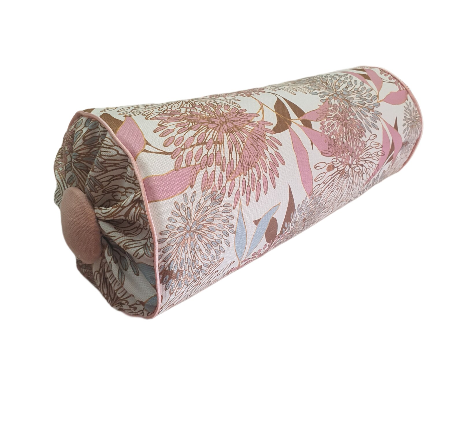 Vintage Style Bolster Pillow, Floral Velor, Neck Roll Pillow, Classic ...