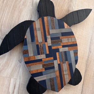 Handmade Reclaimed Wood Sea Turtle Wall Art: Coastal Decor - Etsy