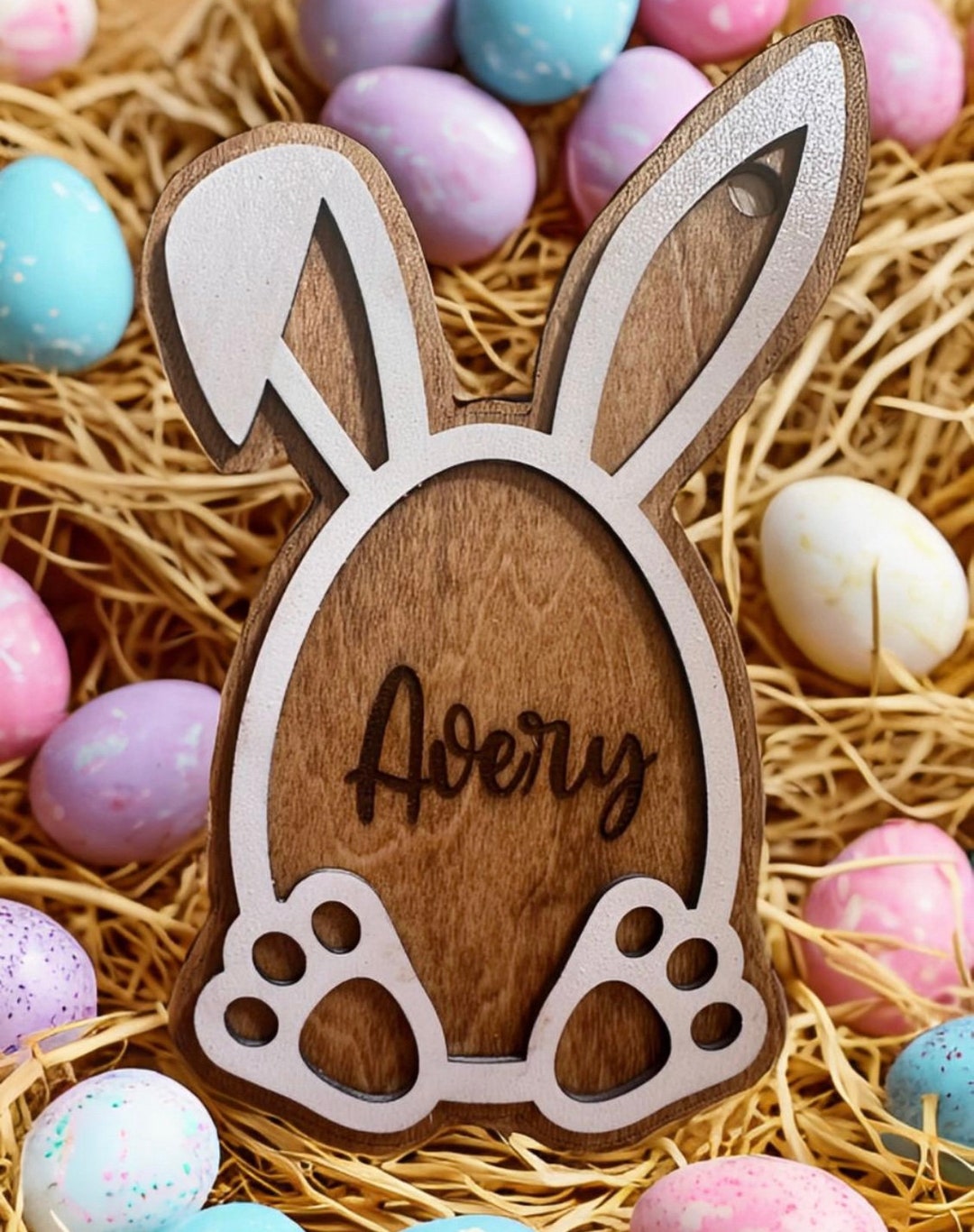 Easter Basket Name Tag Easter Custom Name Tag Personalized Easter Bunny ...