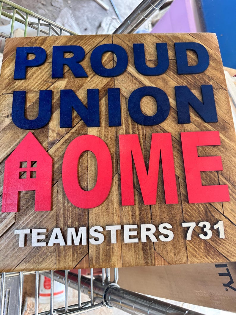 Proud Union Home Wooden Wall Sign: Rustic Chevron Decor - Etsy