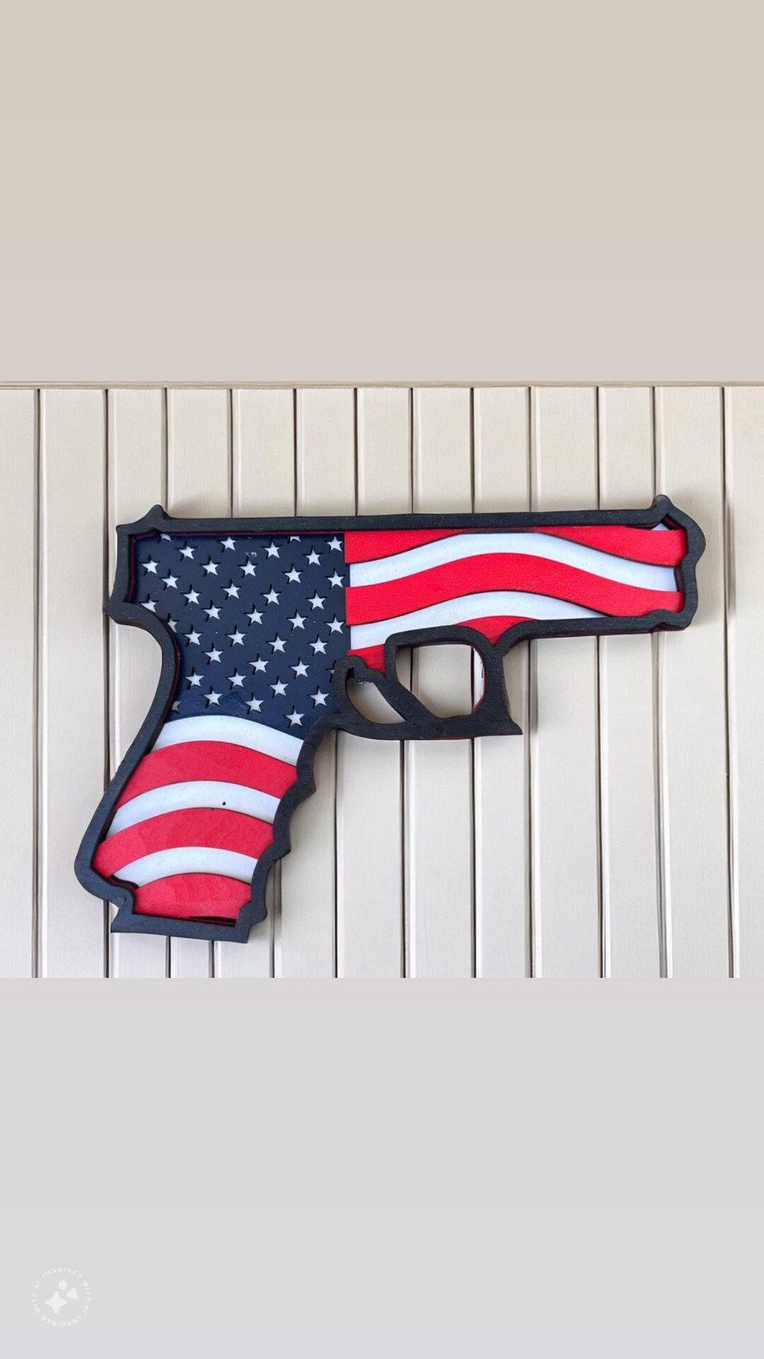 American Flag Wall Art American Flag Patriotic Art Gun Gift for Him Man ...