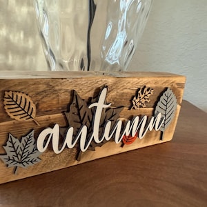 Rustic Autumn Wooden Sign: Reclaimed Wood Leaf Decor - Etsy