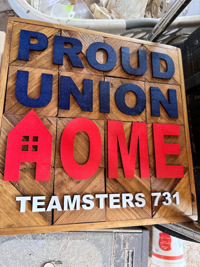 Proud Union Home Wooden Wall Sign: Rustic Chevron Decor - Etsy
