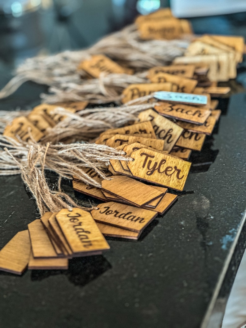 Personalized Wooden Christmas Gift Tags, Rustic Engraved Keepsake - Etsy
