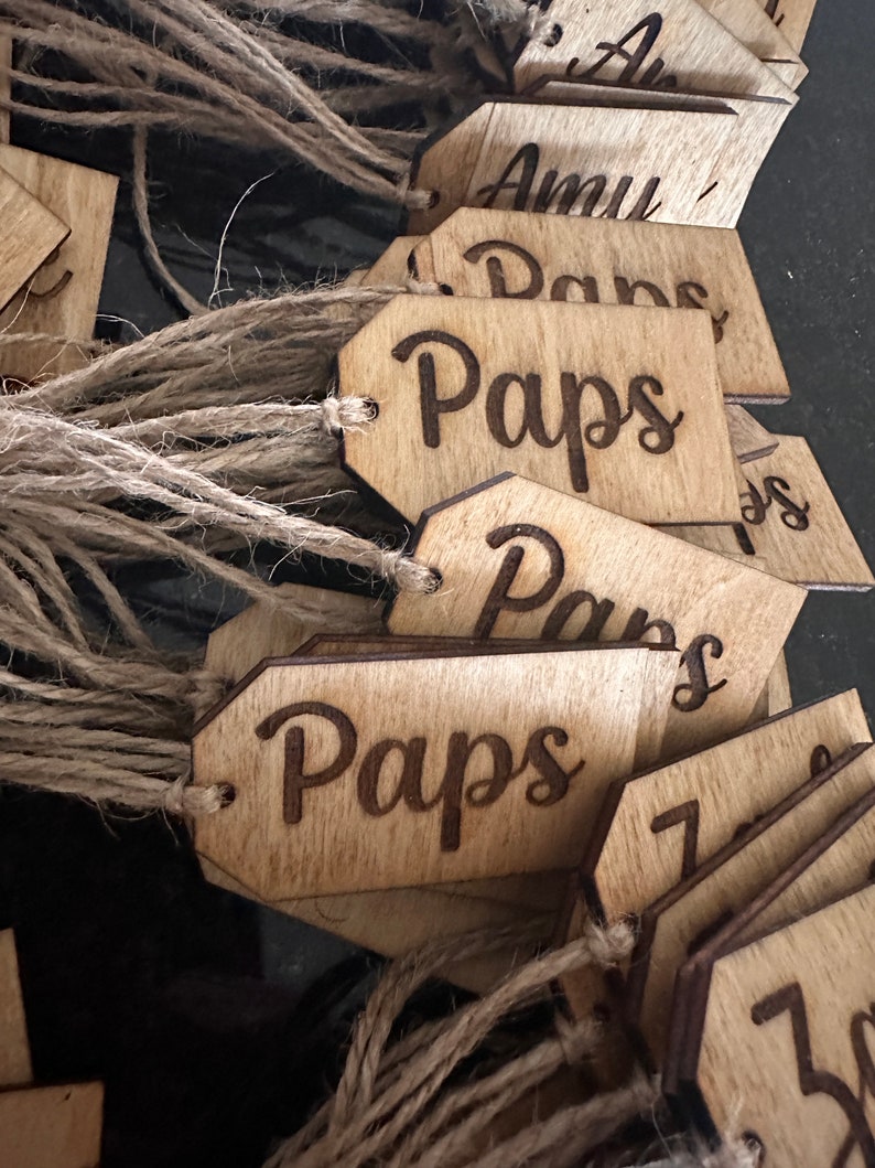 Personalized Wooden Christmas Gift Tags, Rustic Engraved Keepsake - Etsy