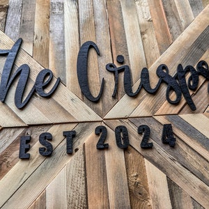 Personalized Wooden Mosaic Sign: Rustic Farmhouse Decor, Reclaimed Wood ...
