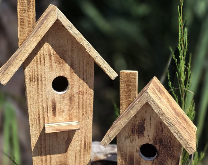 Rustic Raw Wood Mini Bird Houses - Etsy