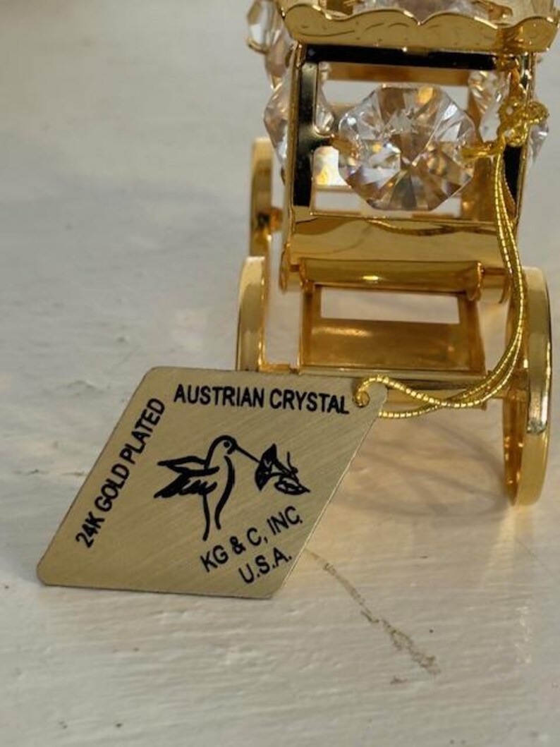 Vintage 24k Gold Plated Stagecoach With Austrian Crystals - Etsy