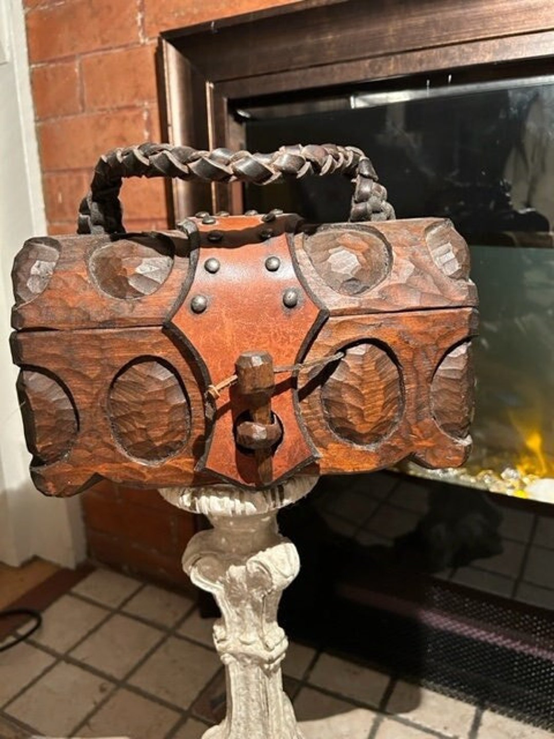 Medieval Dark Ages Wood Box Handcrafted With Leather Wood Peg - Etsy