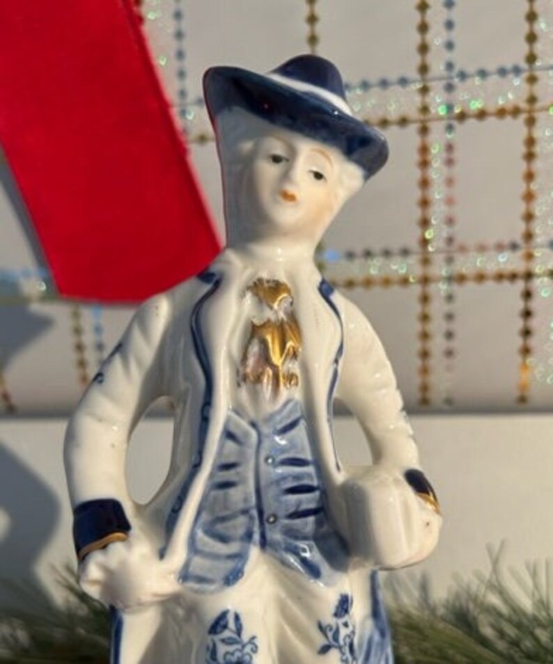Vintage Victorian Porcelain Man on Pedestal Plays - Etsy
