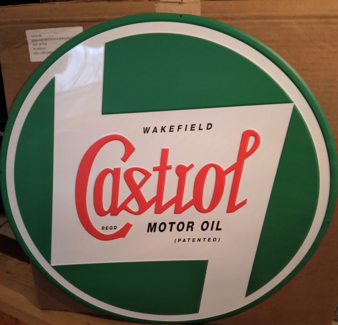 Vintage Wakefield Castrol Motor Oil Metal Sign Two Feet Diameter - Etsy