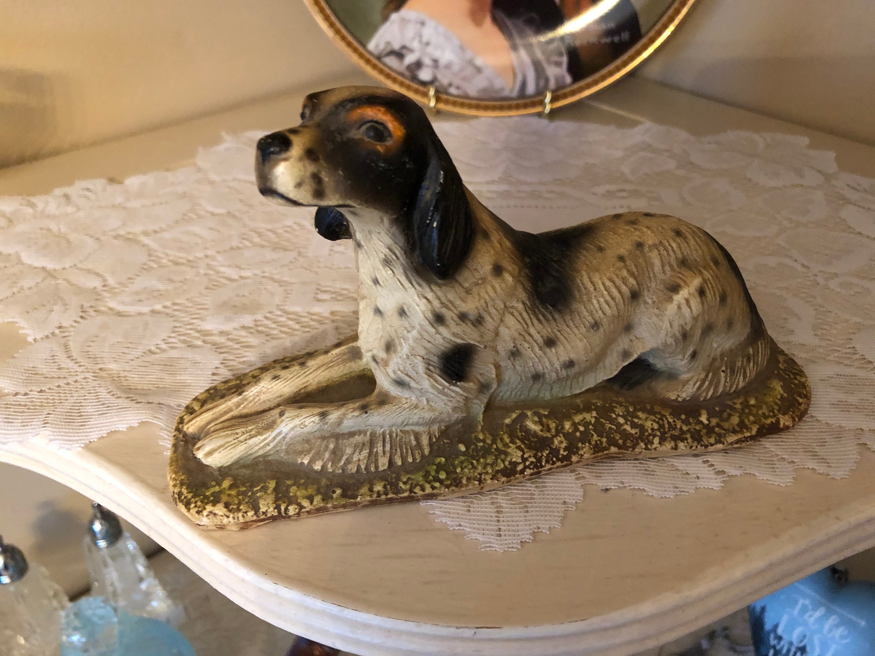 Antique chalk dog | Etsy