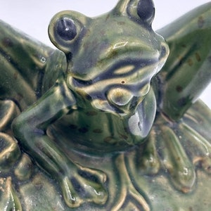 Vintage Pottery Frog With Candlestick Holder - Etsy
