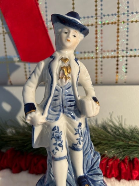 Vintage Victorian Porcelain Man on Pedestal Plays raindrops Keep ...