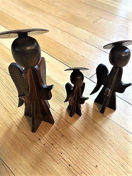 Vintage Ironwood 3 Angel Nativity Angel Wood Religious Figurines - Etsy
