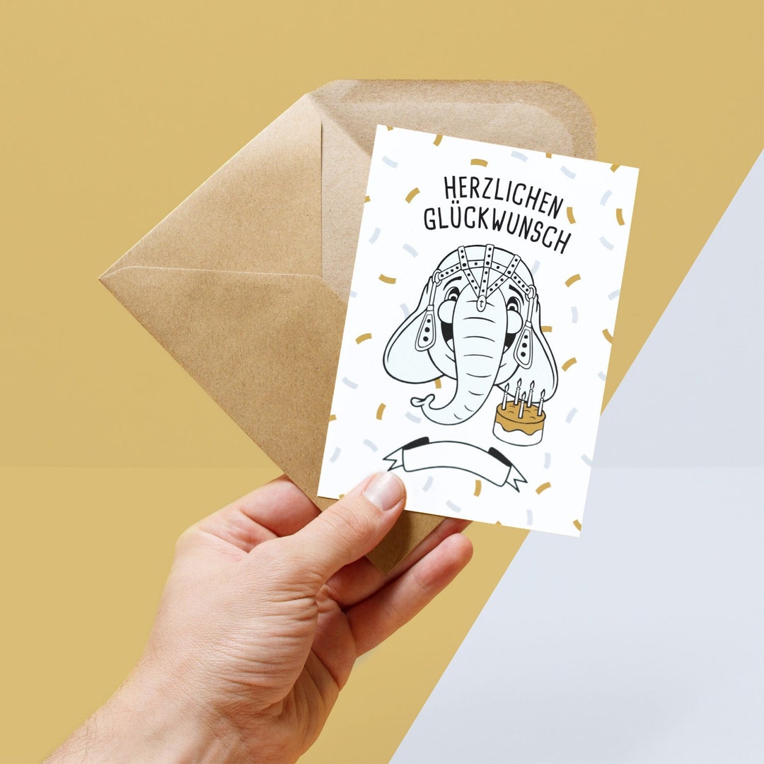 Map Tuffi Elephant Congratulations Birthday / Happy Day - Etsy UK