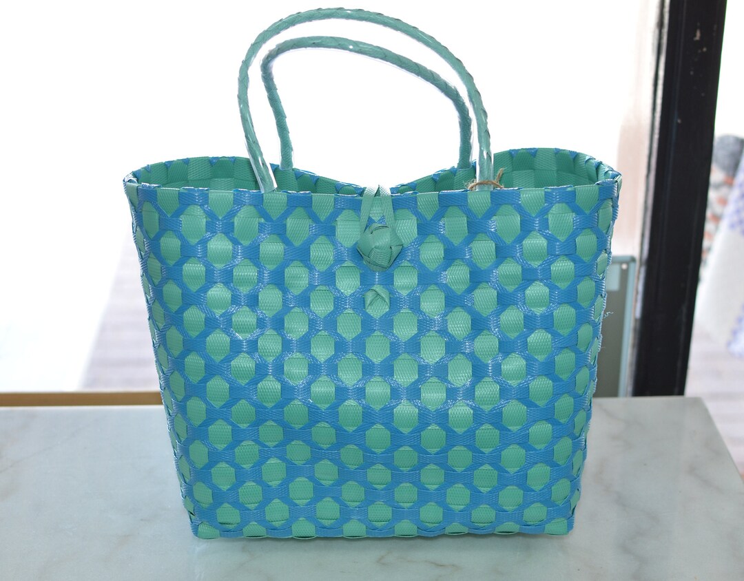Handwoven Recycled Plastic Handbags, Eco Friendly Beach Bag, Shopping ...