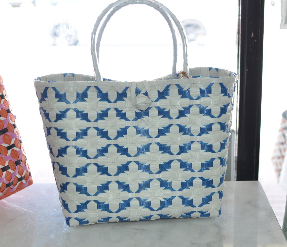 Handwoven Recycled Plastic Handbags, Eco Friendly Beach Bag, Shopping ...