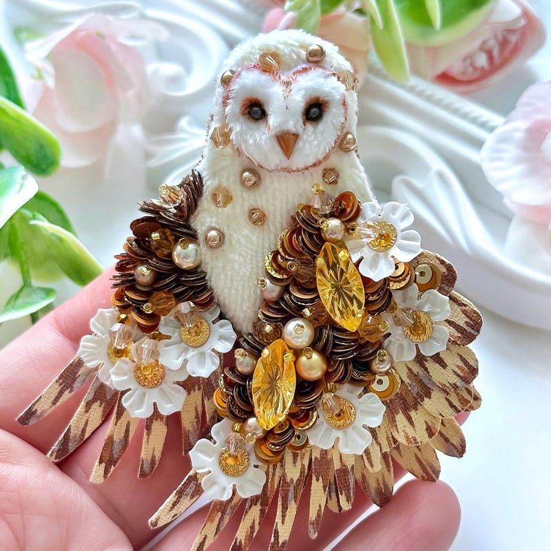 Owl Brooches and Pendants - Etsy