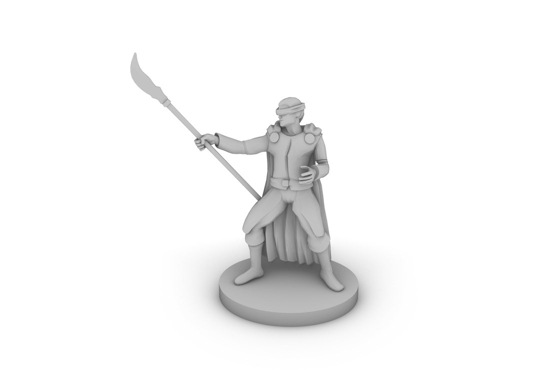 Human Male Warlock Bind With Glaive Tabletop DND Gaming Miniature - Etsy