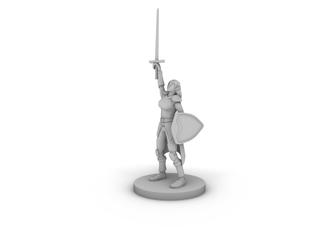 Female Elf Paladin Cleric With Sword Tabletop DND Gaming Miniature - Etsy