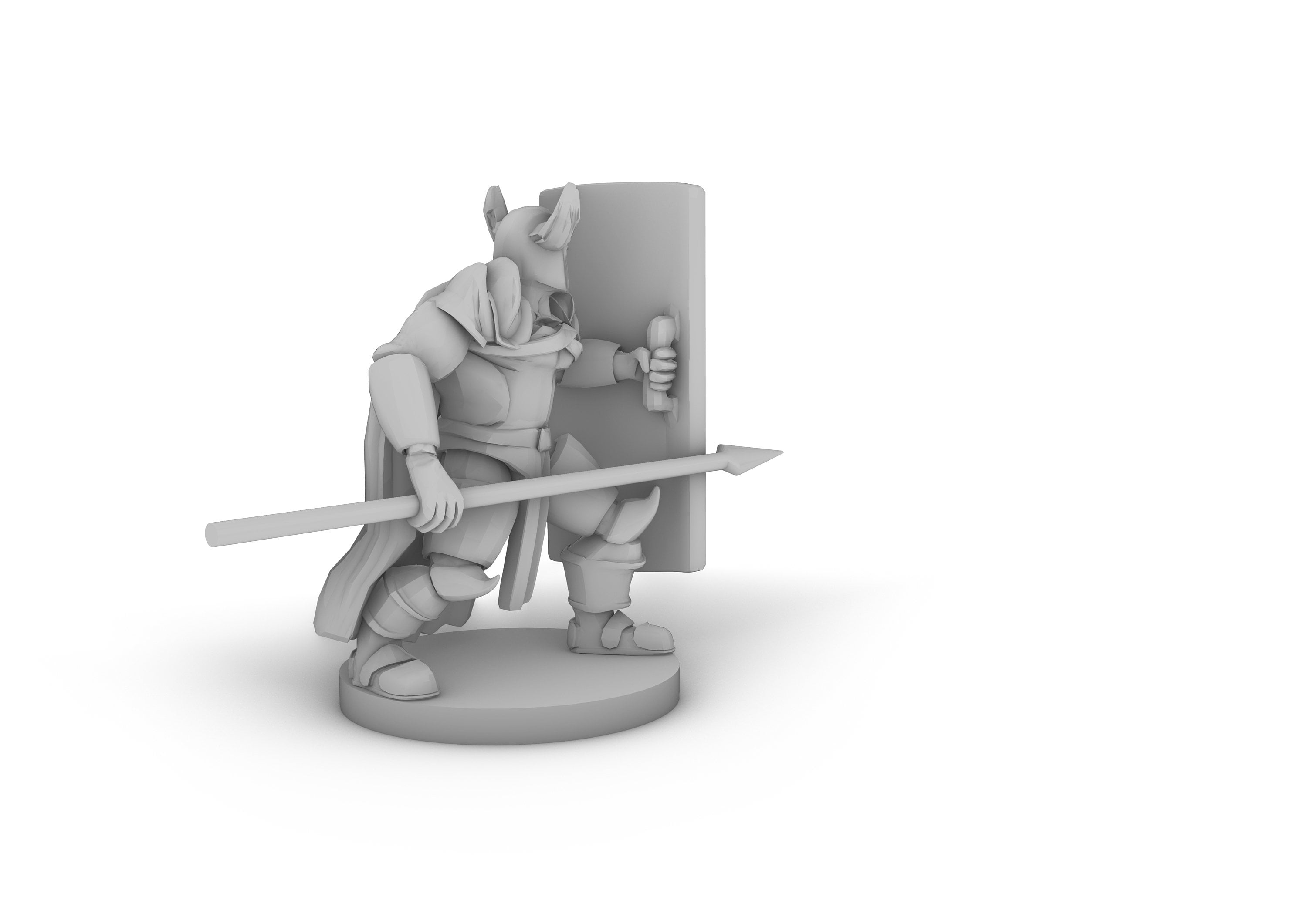 Horned Helm Tower Shield and Spear Paladin Tabletop DND Gaming ...