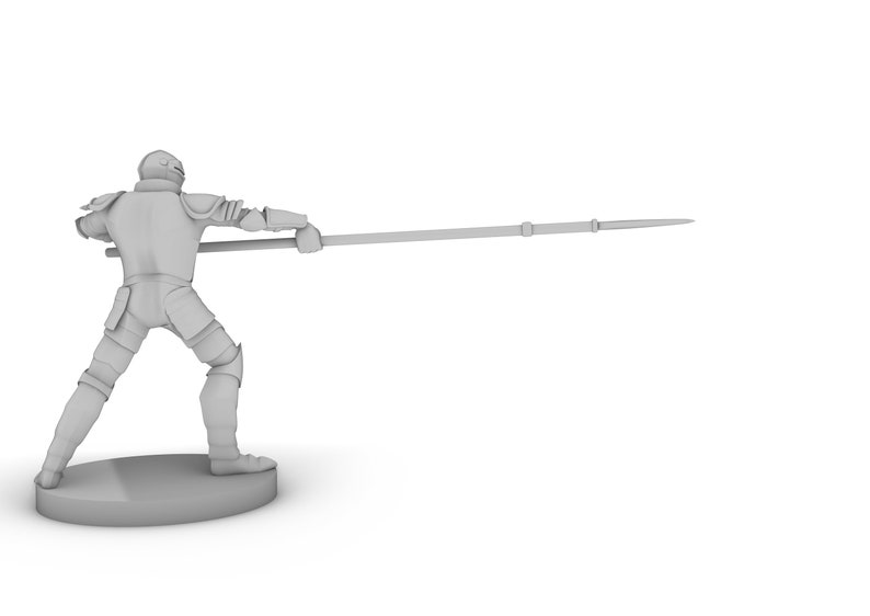 Human Helmed Fighter With Lance Tabletop DND Gaming Miniature - Etsy