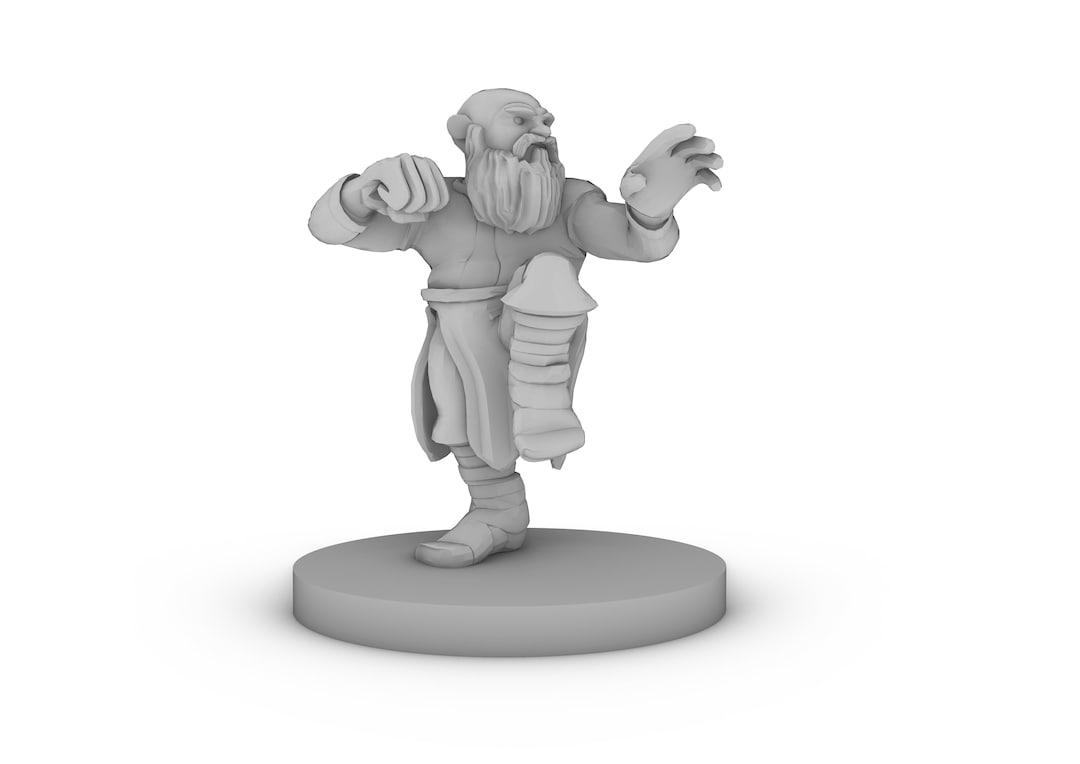 Dwarf Monk Tabletop DND Gaming Miniature - Etsy