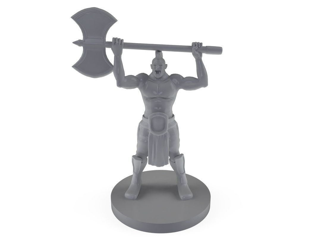 Half Orc Barbarian With Mohawk Raging Tabletop DND Gaming Miniature - Etsy