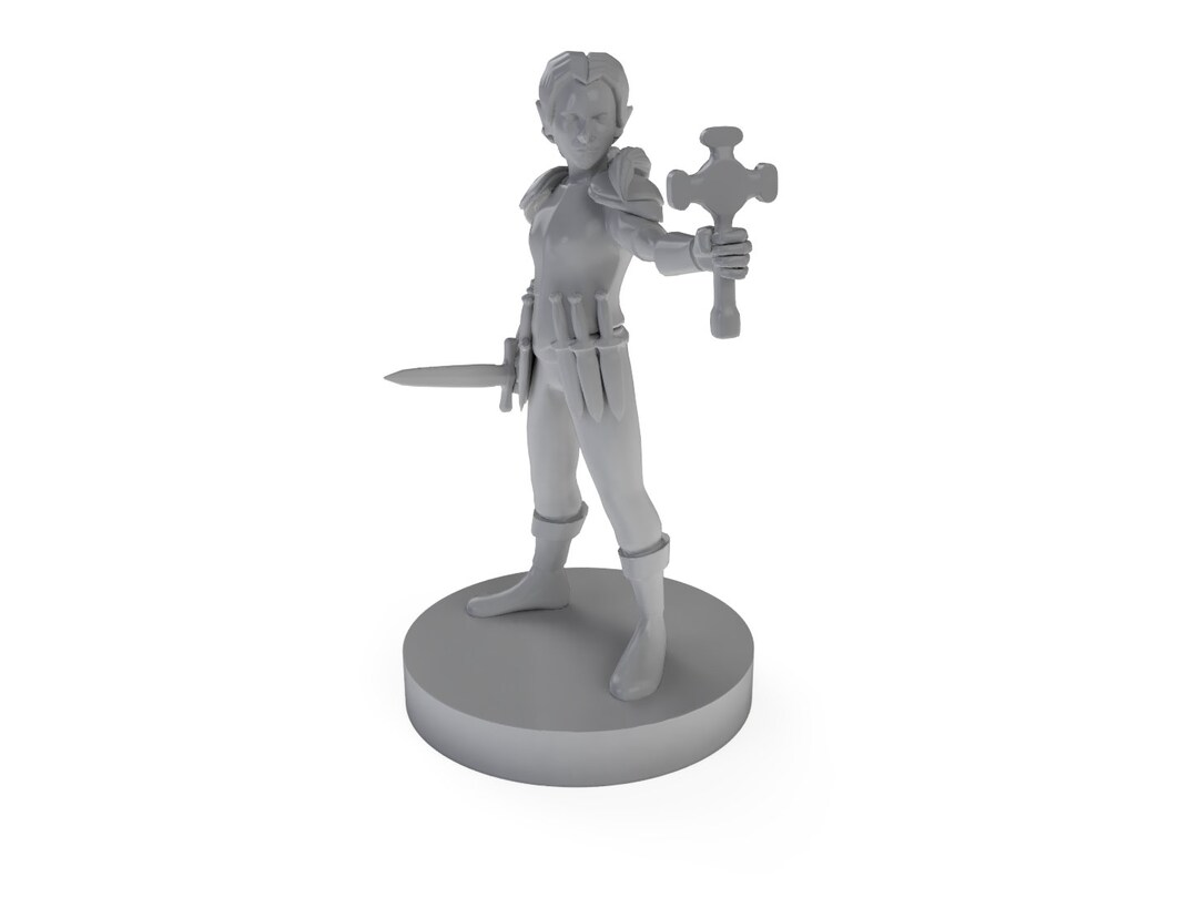 Gnome Female Cleric With Holy Symbol Tabletop DND Gaming Miniature - Etsy