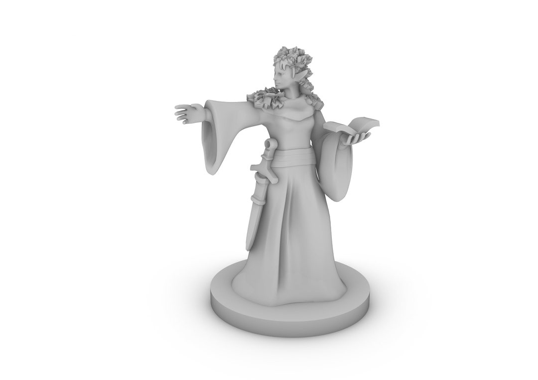 Leafy Elf Female Wizard Tabletop DND Gaming Miniature - Etsy