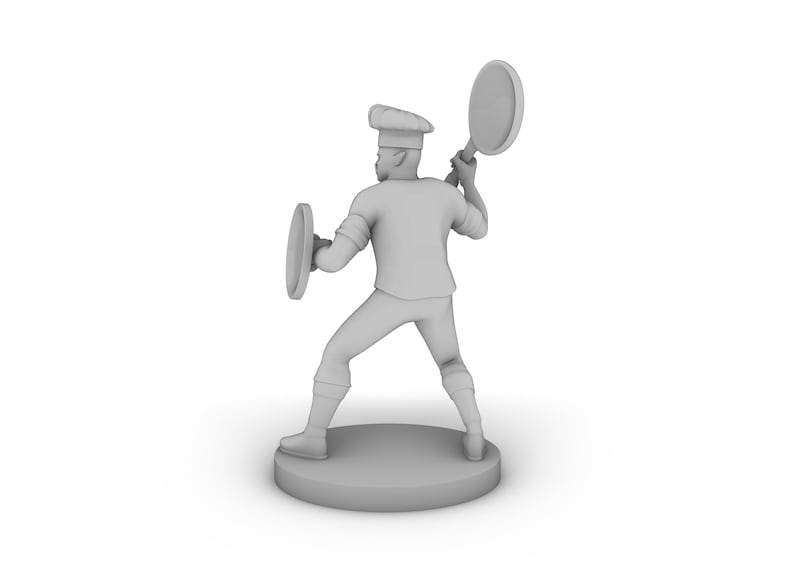 Half Orc Chef Fighter Tabletop DND Gaming Miniature - Etsy