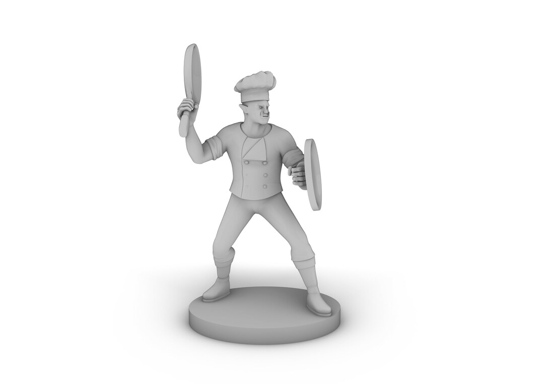 Half Orc Chef Fighter Tabletop DND Gaming Miniature - Etsy