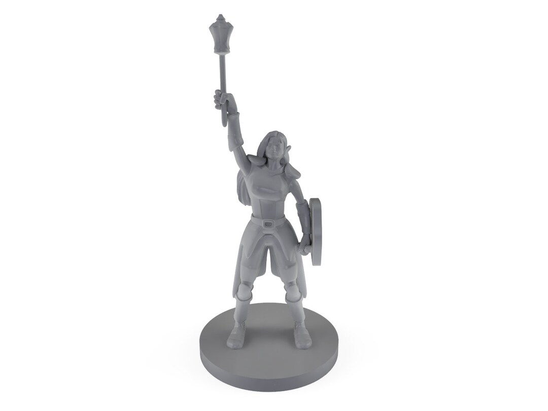 Female Elf Paladin Cleric With Mace Tabletop DND Gaming Miniature - Etsy