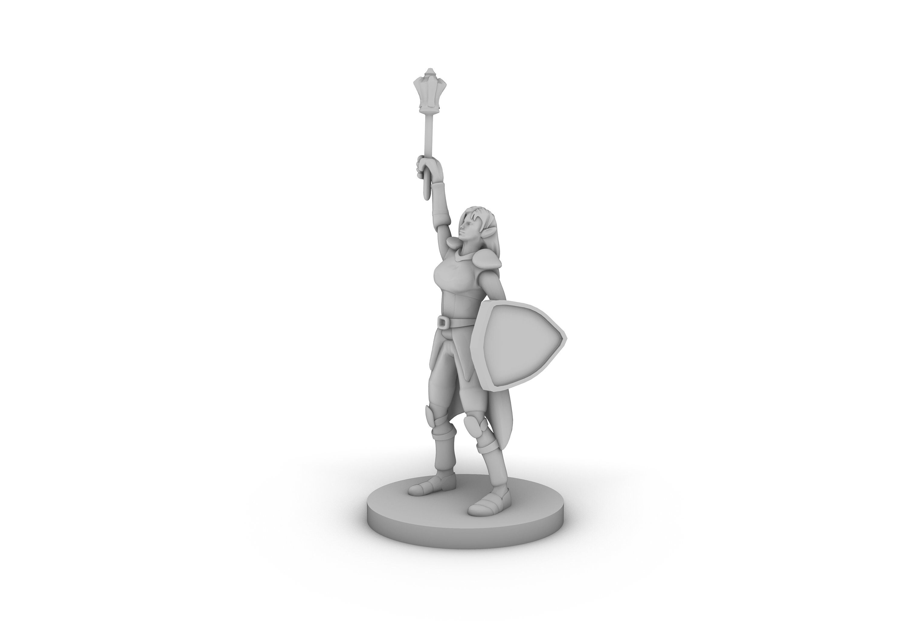 Female Elf Paladin Cleric With Mace Tabletop DND Gaming Miniature - Etsy